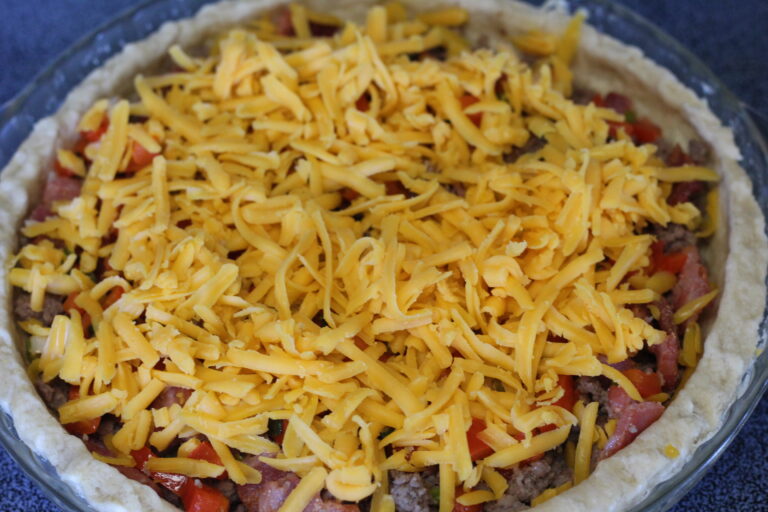 Meat Lovers Quiche Recipe with Sausage, Ham & Bacon - Mama Makes It Easy