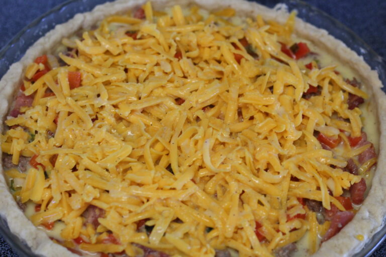 Meat Lovers Quiche Recipe with Sausage, Ham & Bacon - Mama Makes It Easy